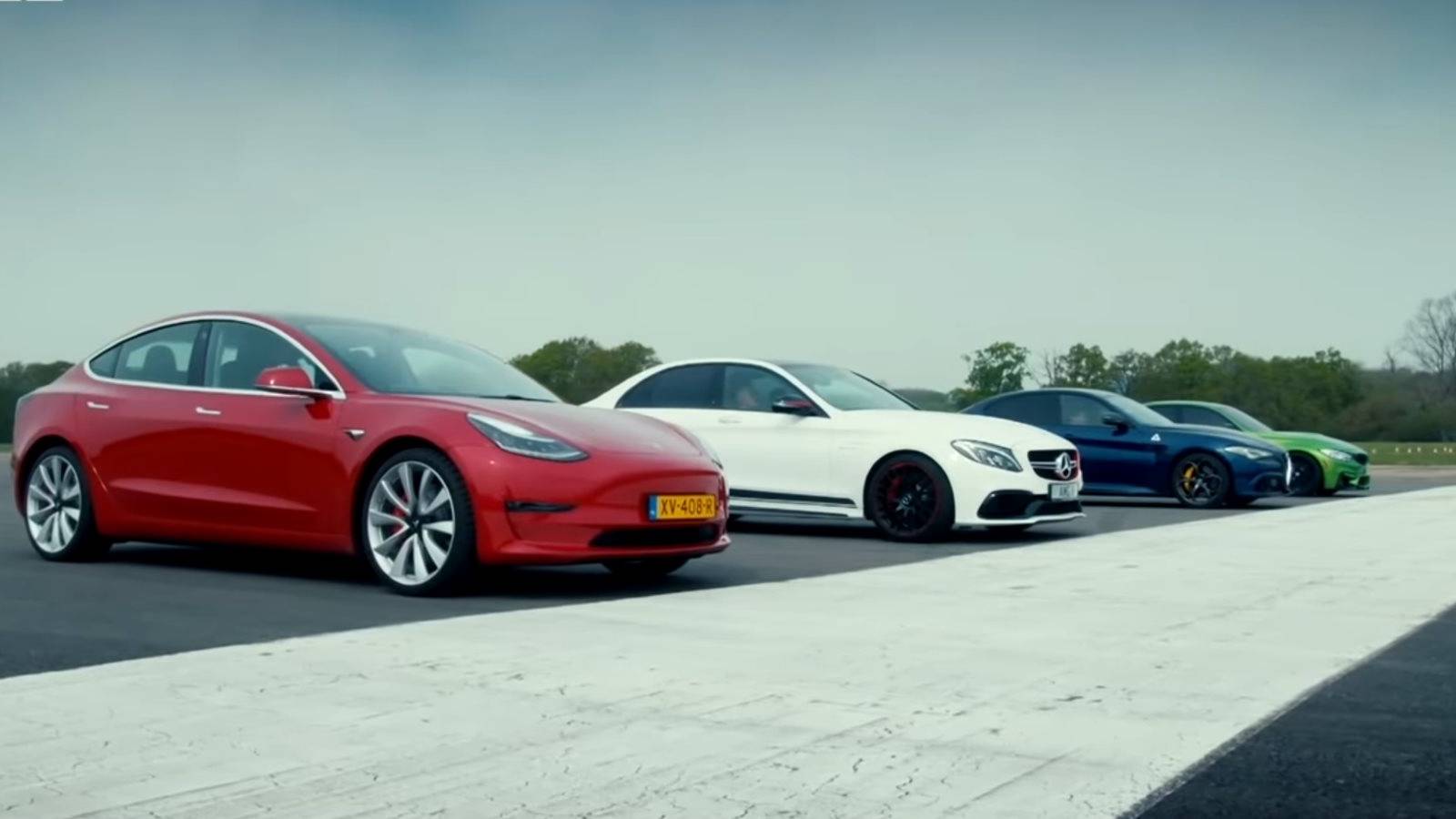 Tesla Model 3, Mercedes-AMG C63 S, BMW M3, & Alfa Giulia QV Line Up For ...