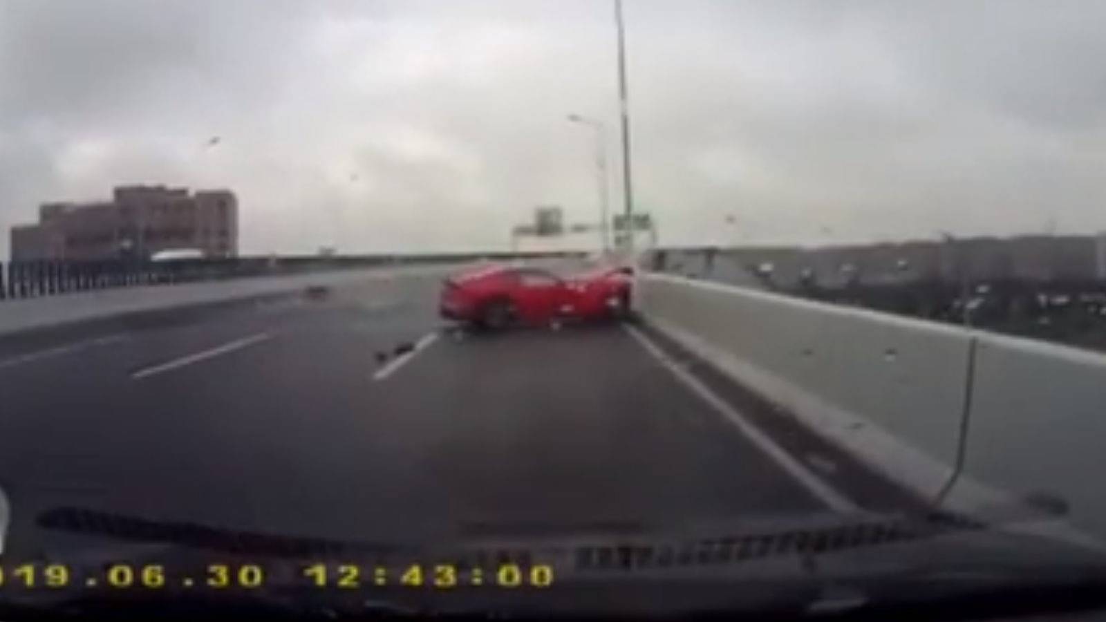 Watch A Ferrari F12 Get Completely Demolished In Dashcam Video