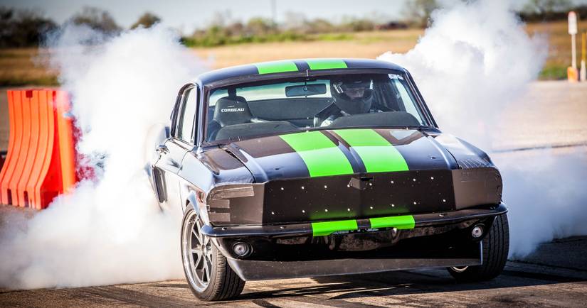 The Walking Dead! Zombie 222 Electric Mustang Tears Up Quarter Mile