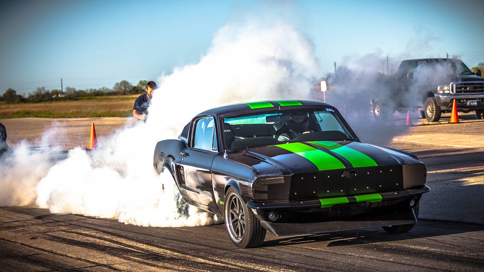The Walking Dead! Zombie 222 Electric Mustang Tears Up Quarter Mile