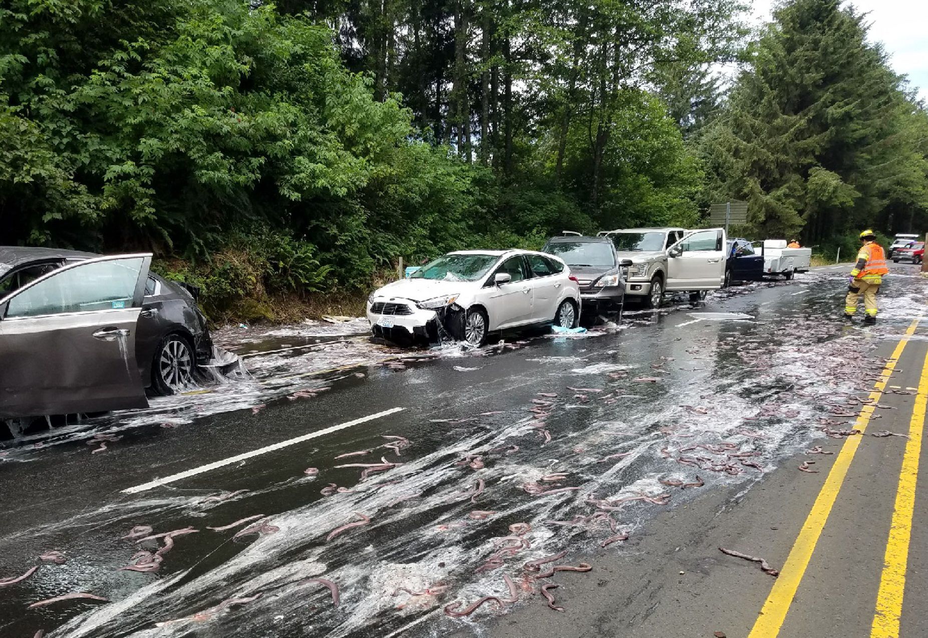 15 Photos Of Weird And Ridiculous Semi Truck Spills