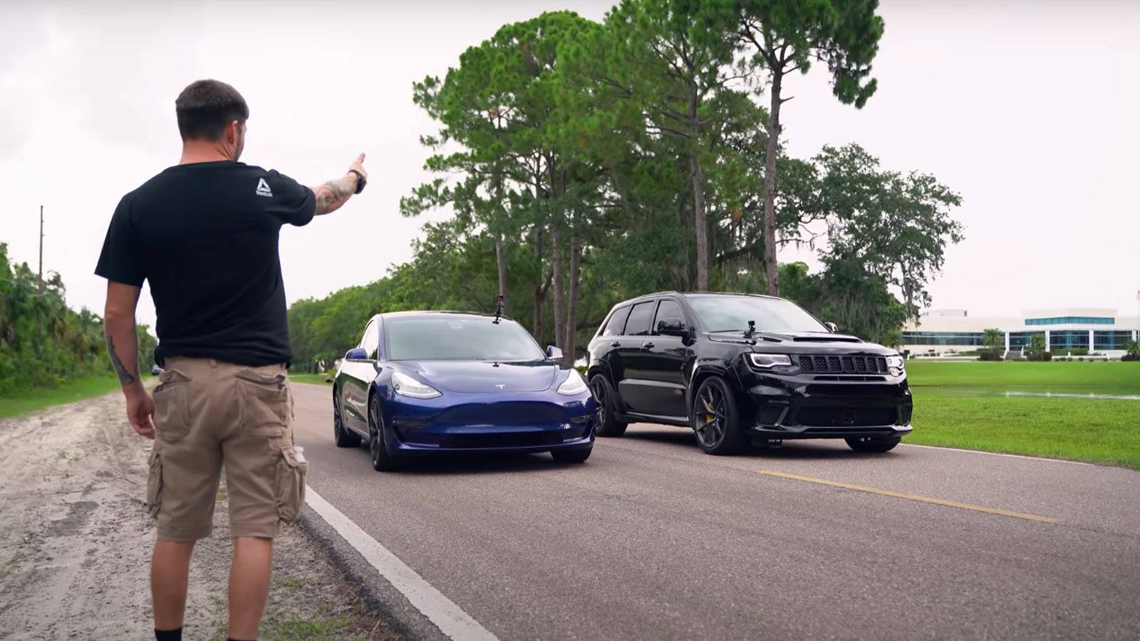What Does It Take To Beat A Tesla? How About An 1,100HP Jeep Trackhawk!