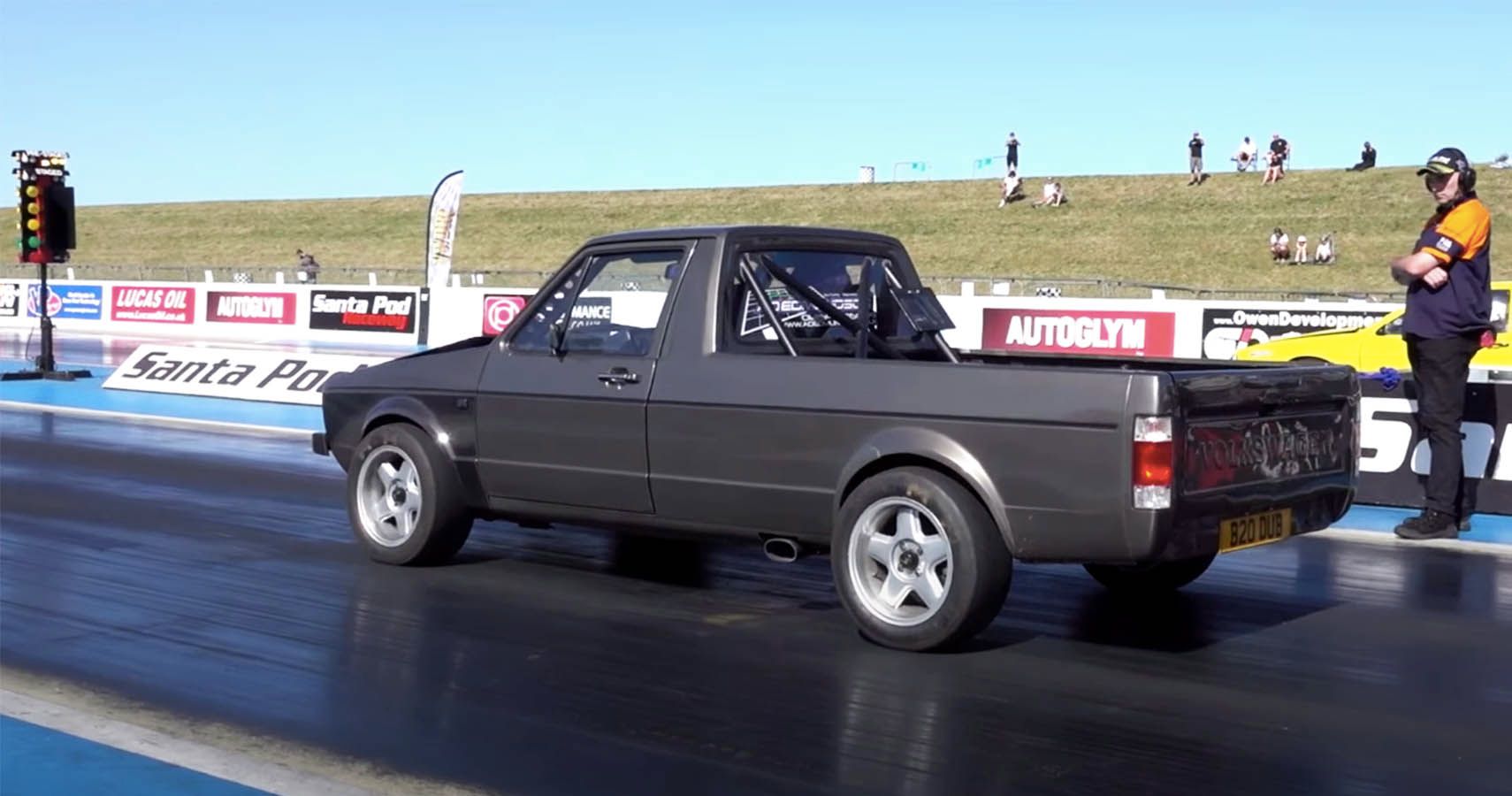Watch An AWD Swapped VW Caddy Crack 10s At The Strip