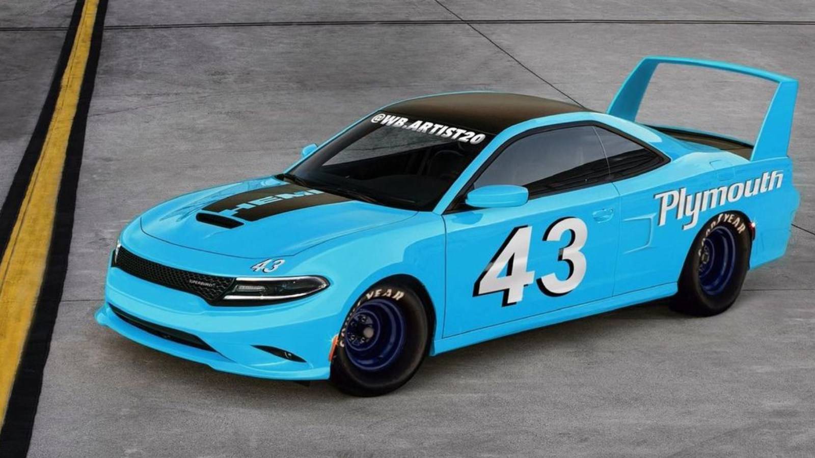 Plymouth Superbird Richard Petty NASCAR Gets Modern Rendering