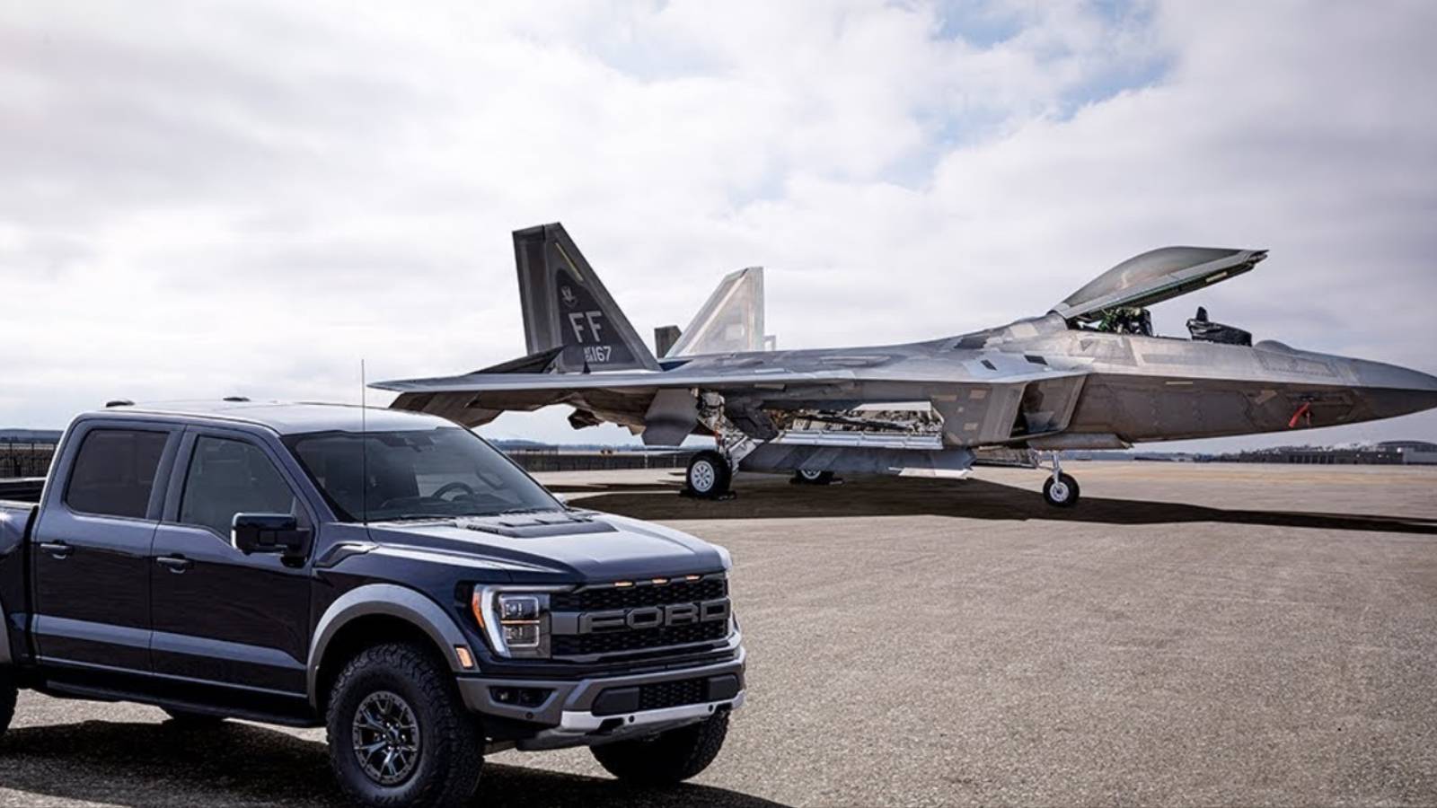 Here's What The 2021 F-150 Raptor And F-22 Raptor Jet Have In Common