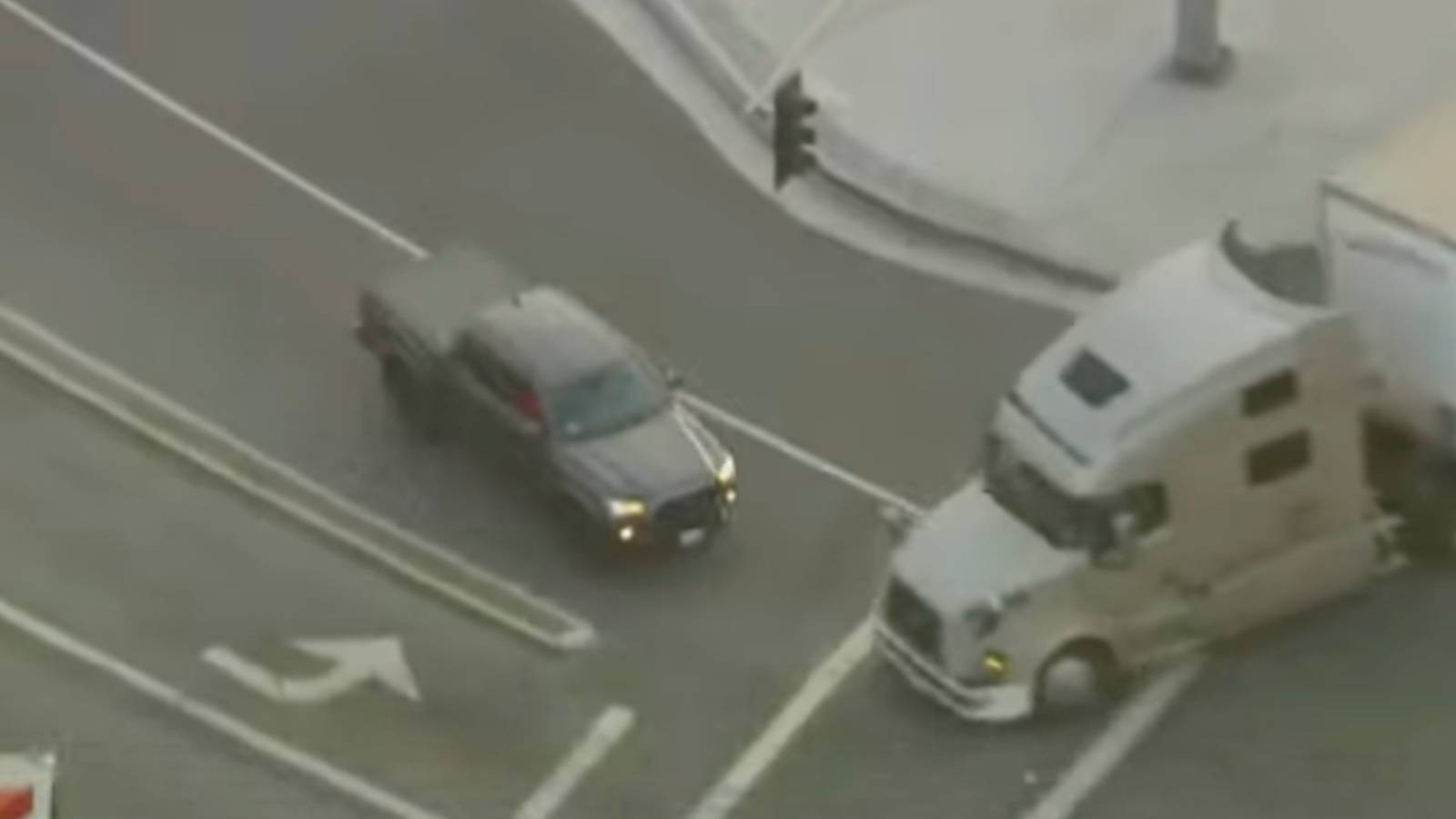 Watch: Suspect's Vehicle Slams Into Big Rig Bringing Police Chase To A ...