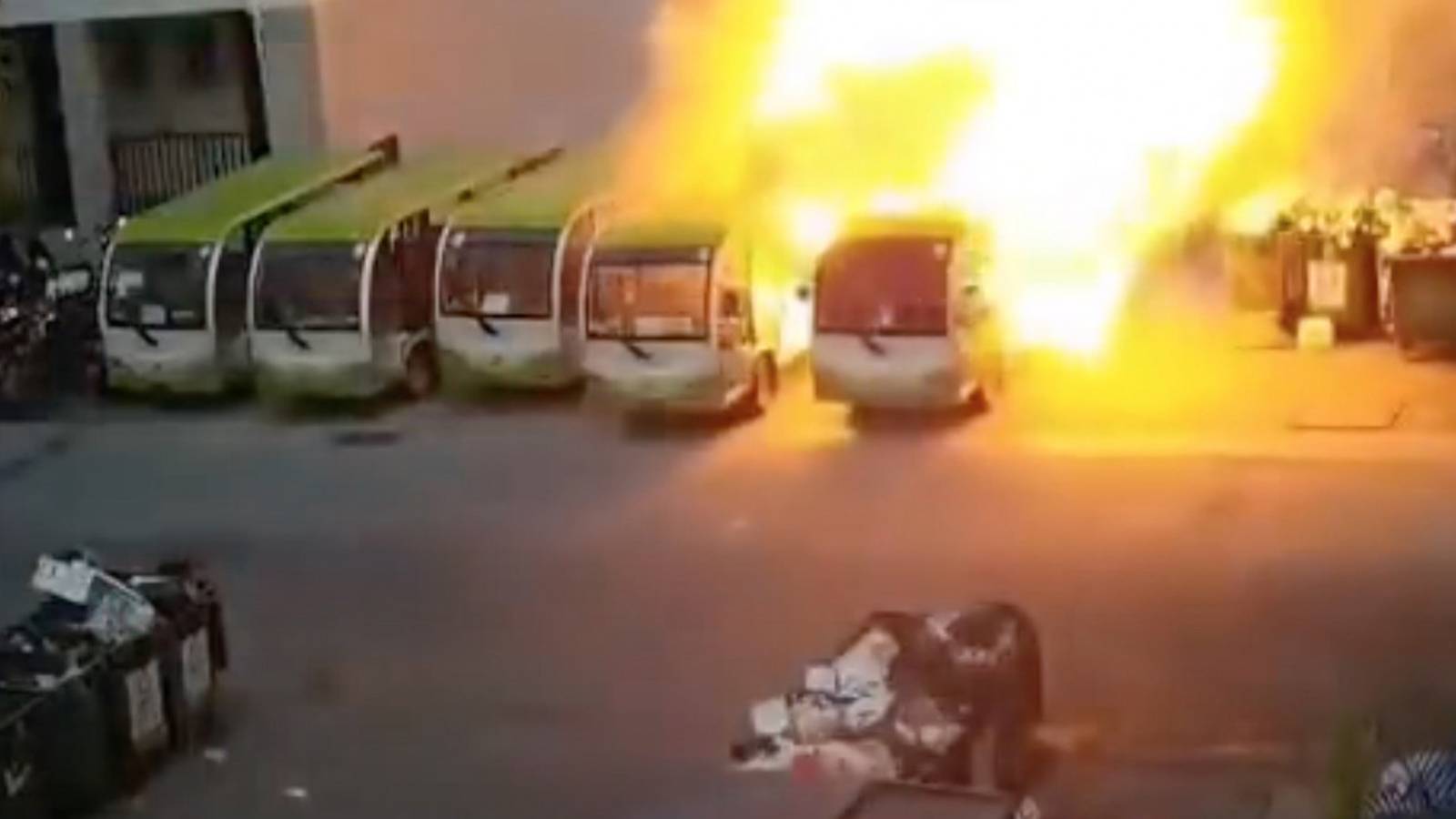 An Electric Bus Caught Fire And Set Those Nearby Ablaze