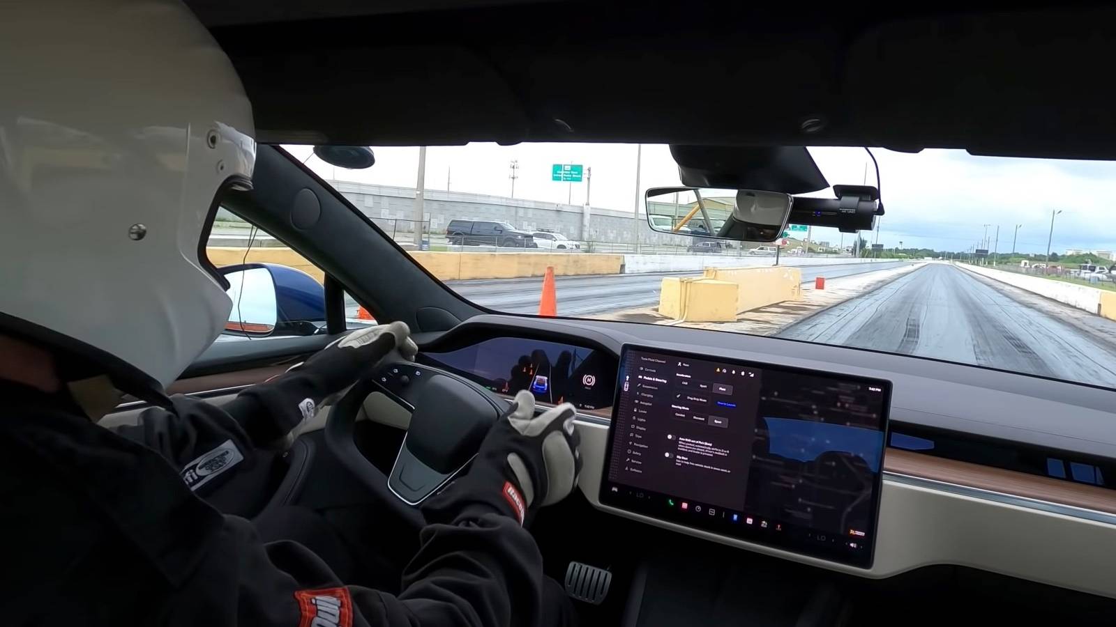 Watch this Tesla Model S Plaid Hit the Drag Strip
