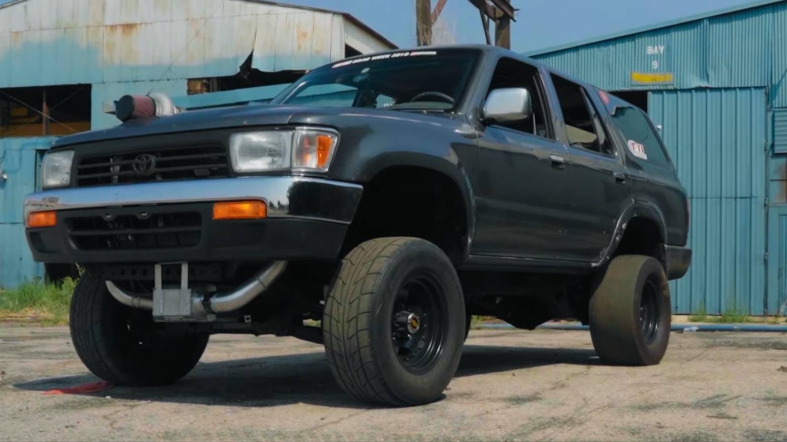 Supra-Powered Toyota 4Runner Pops Wheelies, Has Turbo Sticking Out The Hood