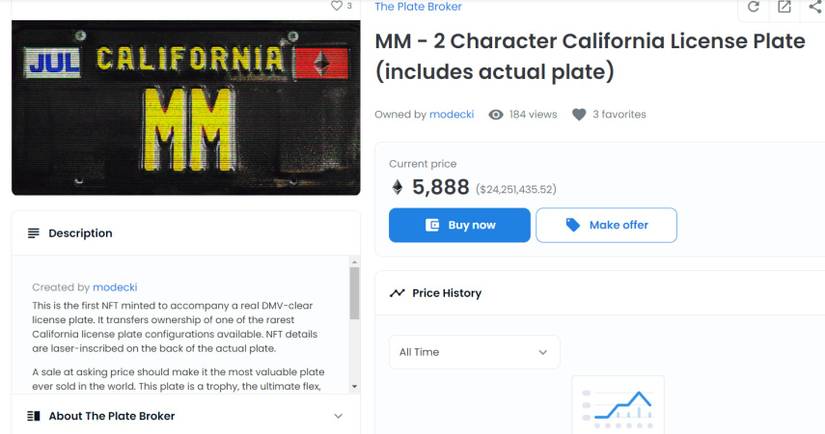 This ‘MM’ California License Plate Costs $24.5 Million