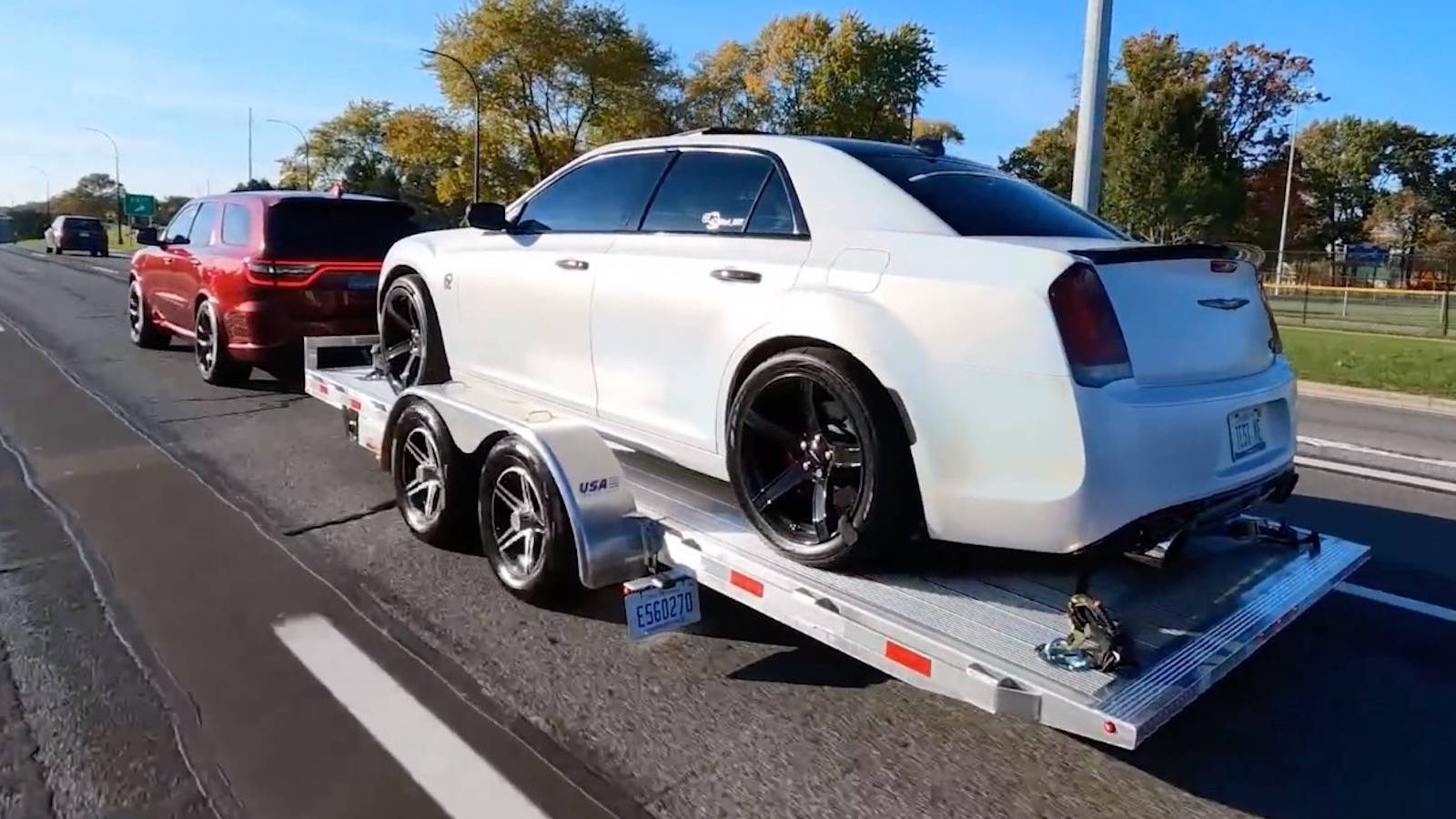 Mopar Fan Flaunts Ultimate Rig: Durango Hellcat Towing Hellephant ...