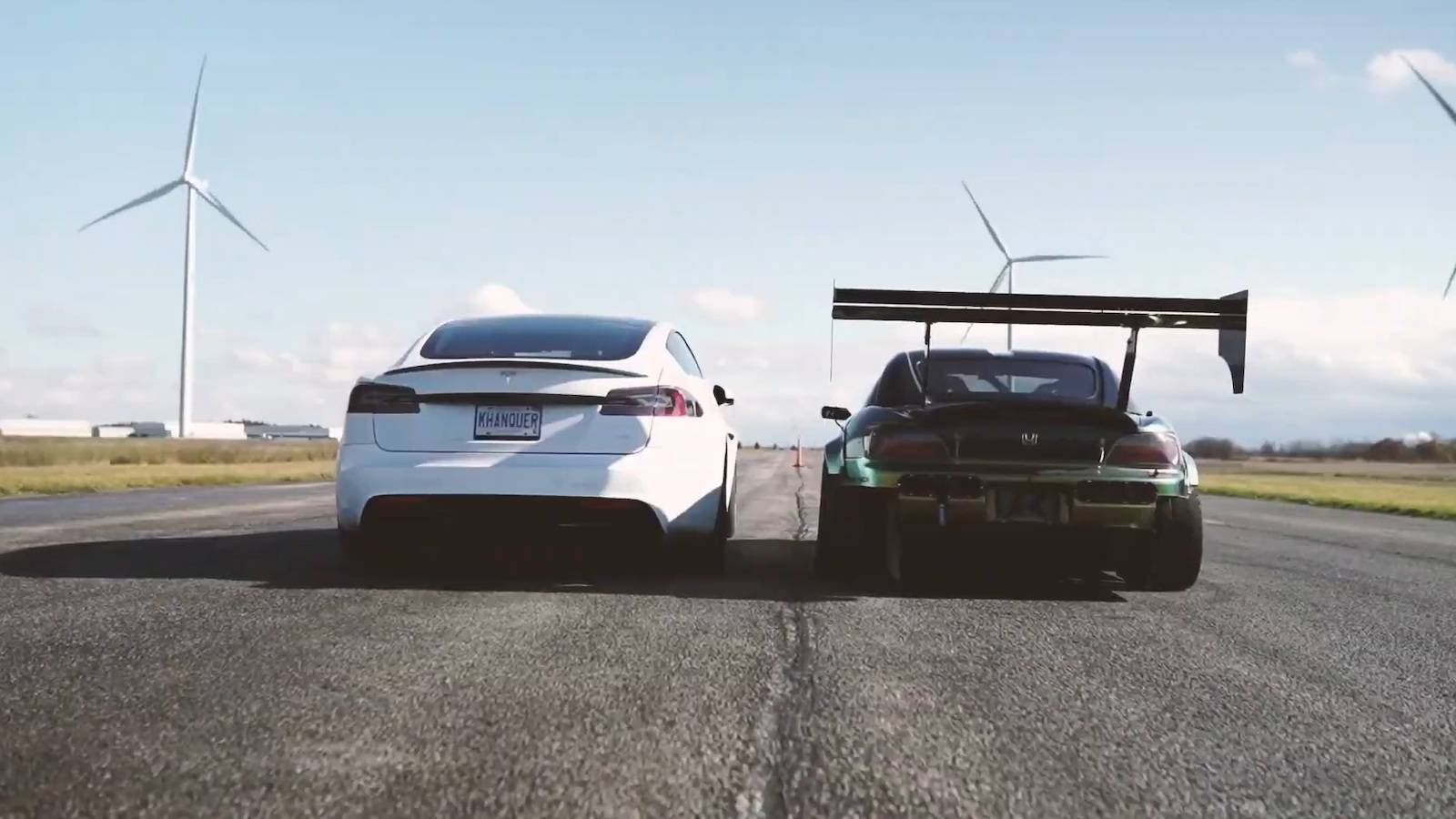 Heavily Modified Honda S2000 Barks Up The Wrong Tree Drag Racing Tesla ...