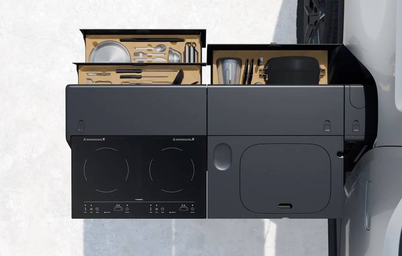 Check Out The Mobile Kitchen Feature In The New Rivian R1T