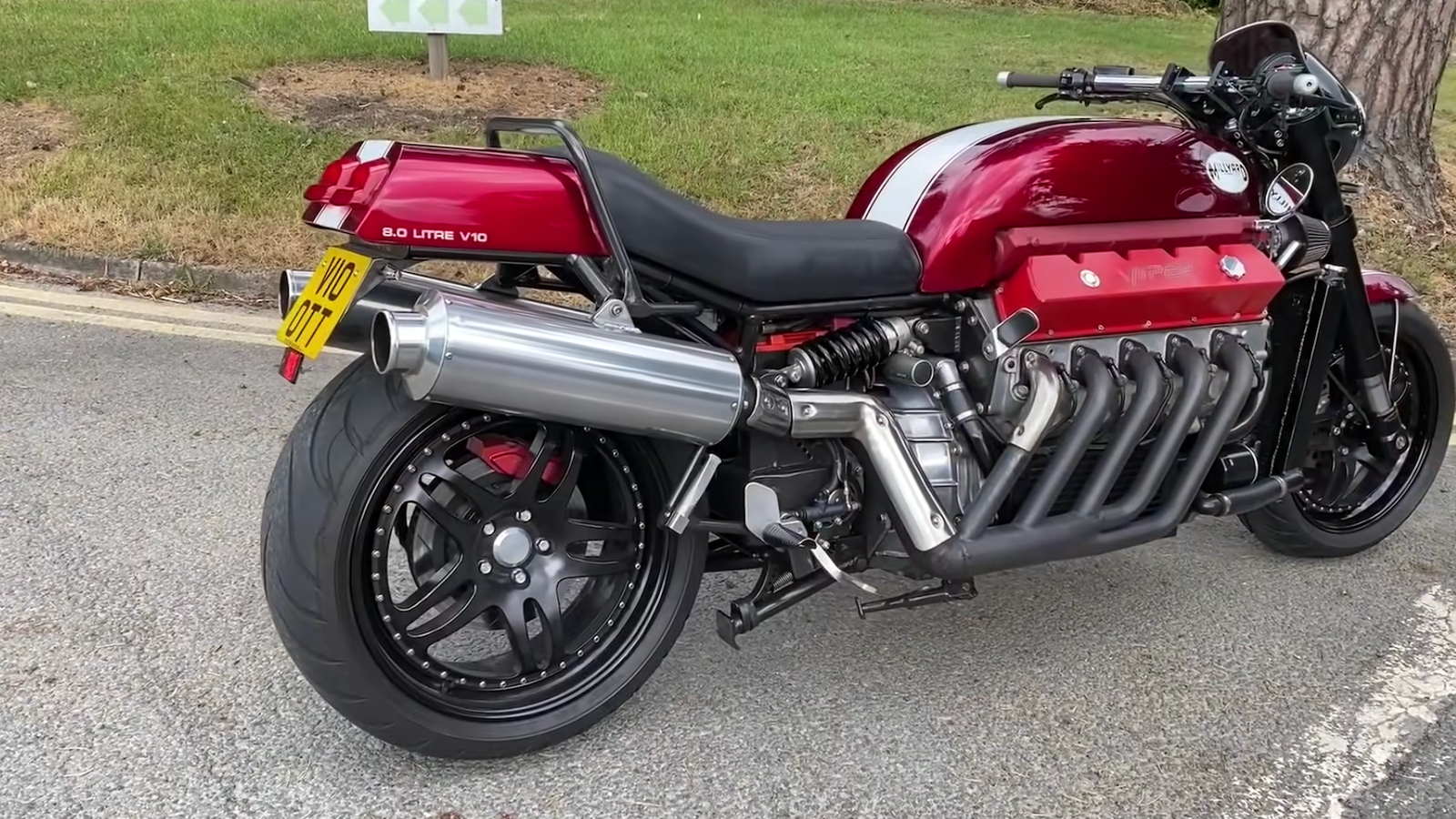 The Millyard Viper 8000cc Is A Custom V10 Dodge-Powered Motorcycle