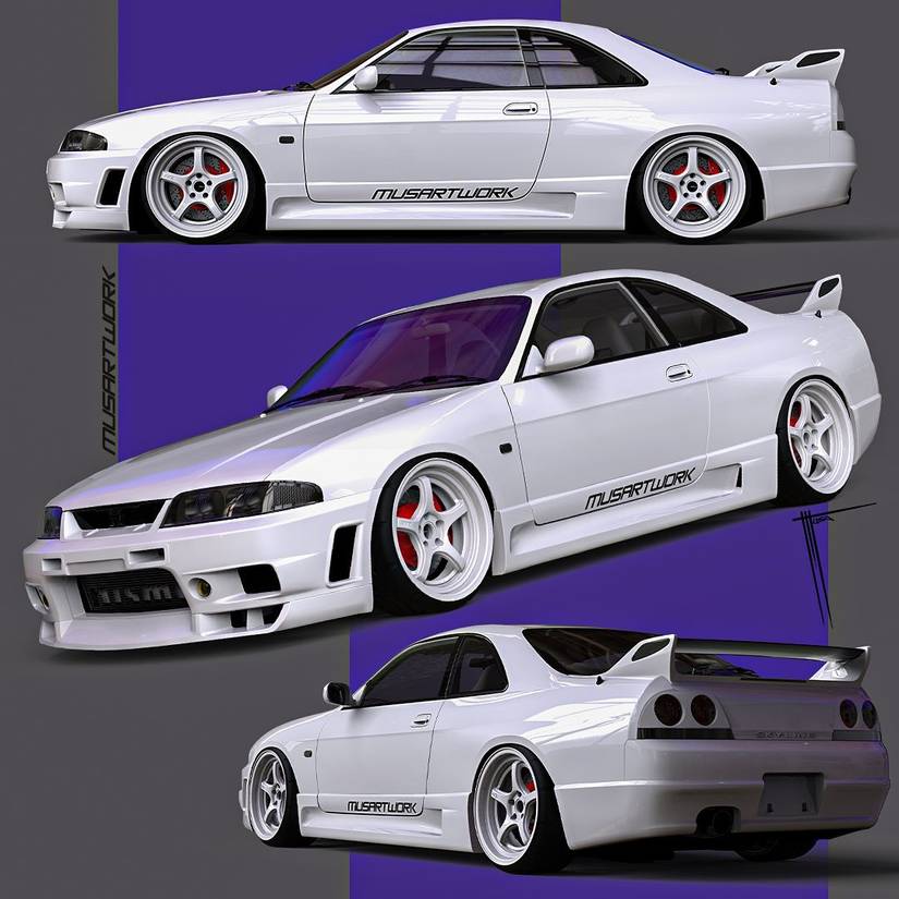 White Nissan Skyline R33 Gets A Makeover With Rendering