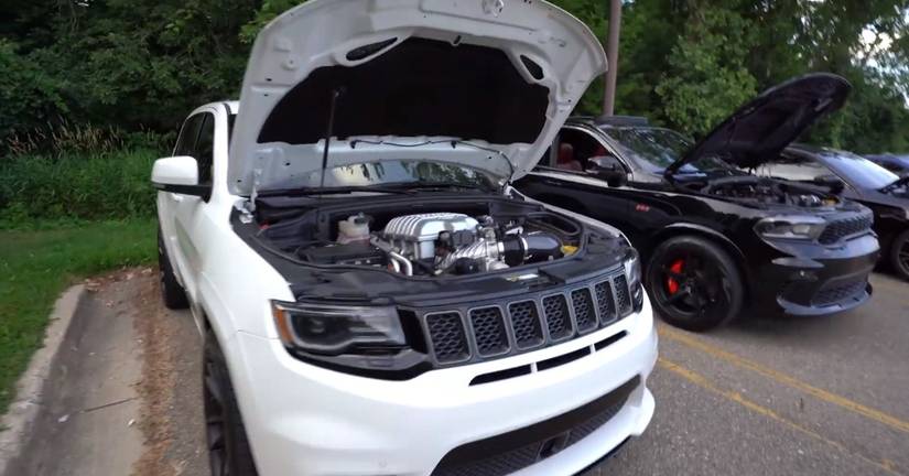 Watch This Dodge Charger Hellcat Take A Beating From 1,000-HP Jeep ...