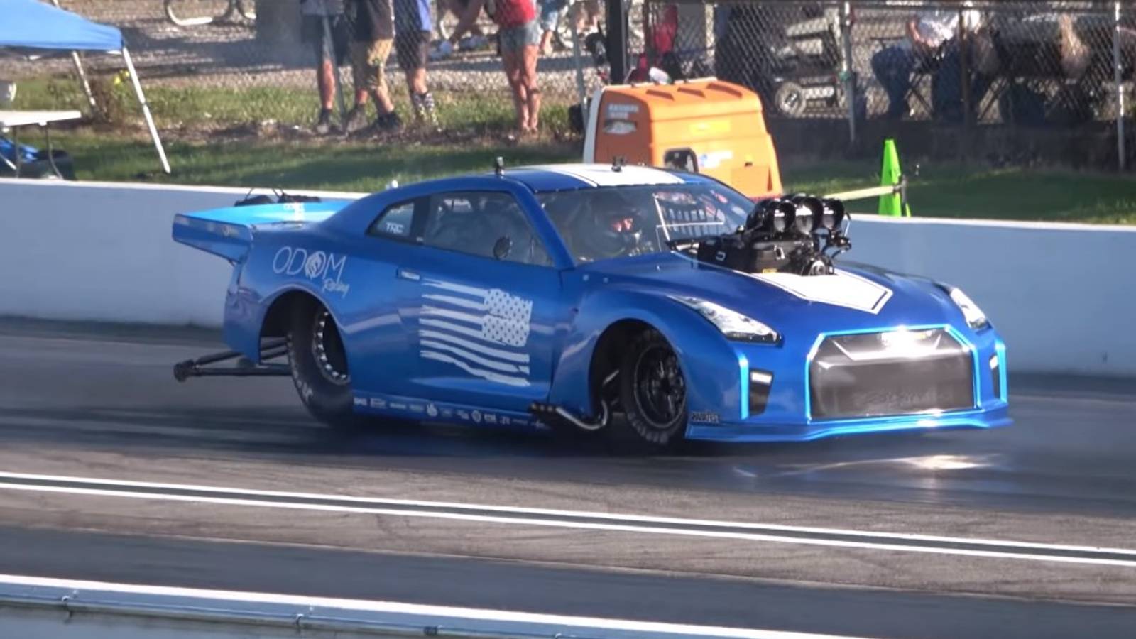 Watch This V8-Swapped Nissan GTR Take No Prisoners At The Drag Strip