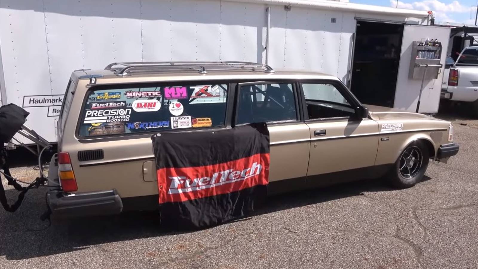 Not Your Usual Drag Race Suspects: A Volvo 240 Vs A Ford Mustang