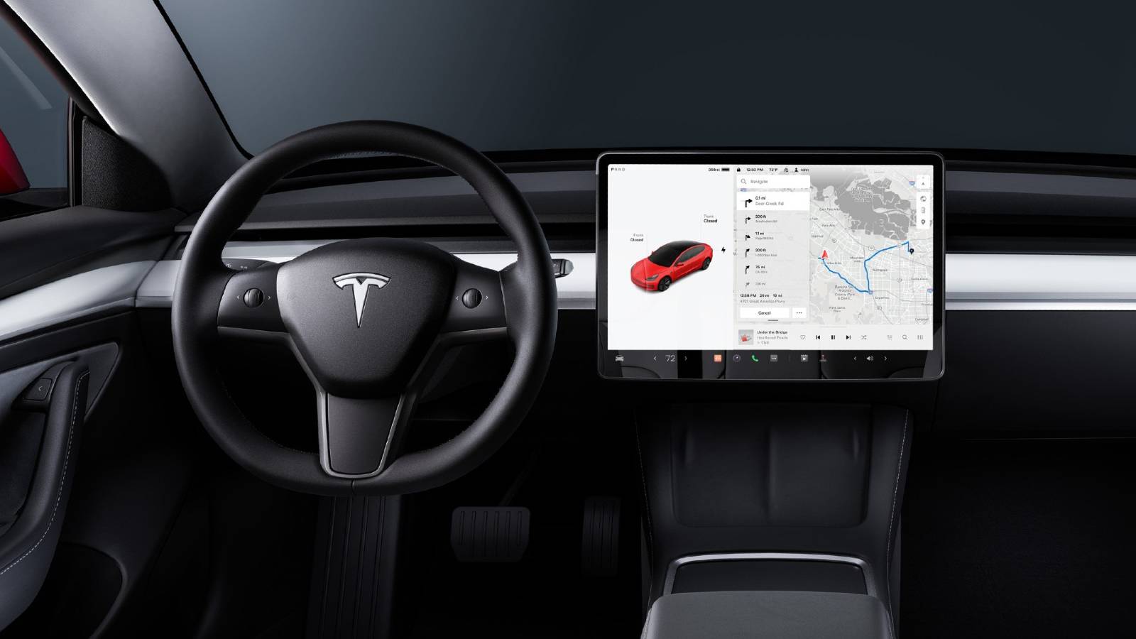 A Peek Inside The Tesla Model 3's Spartan Interior