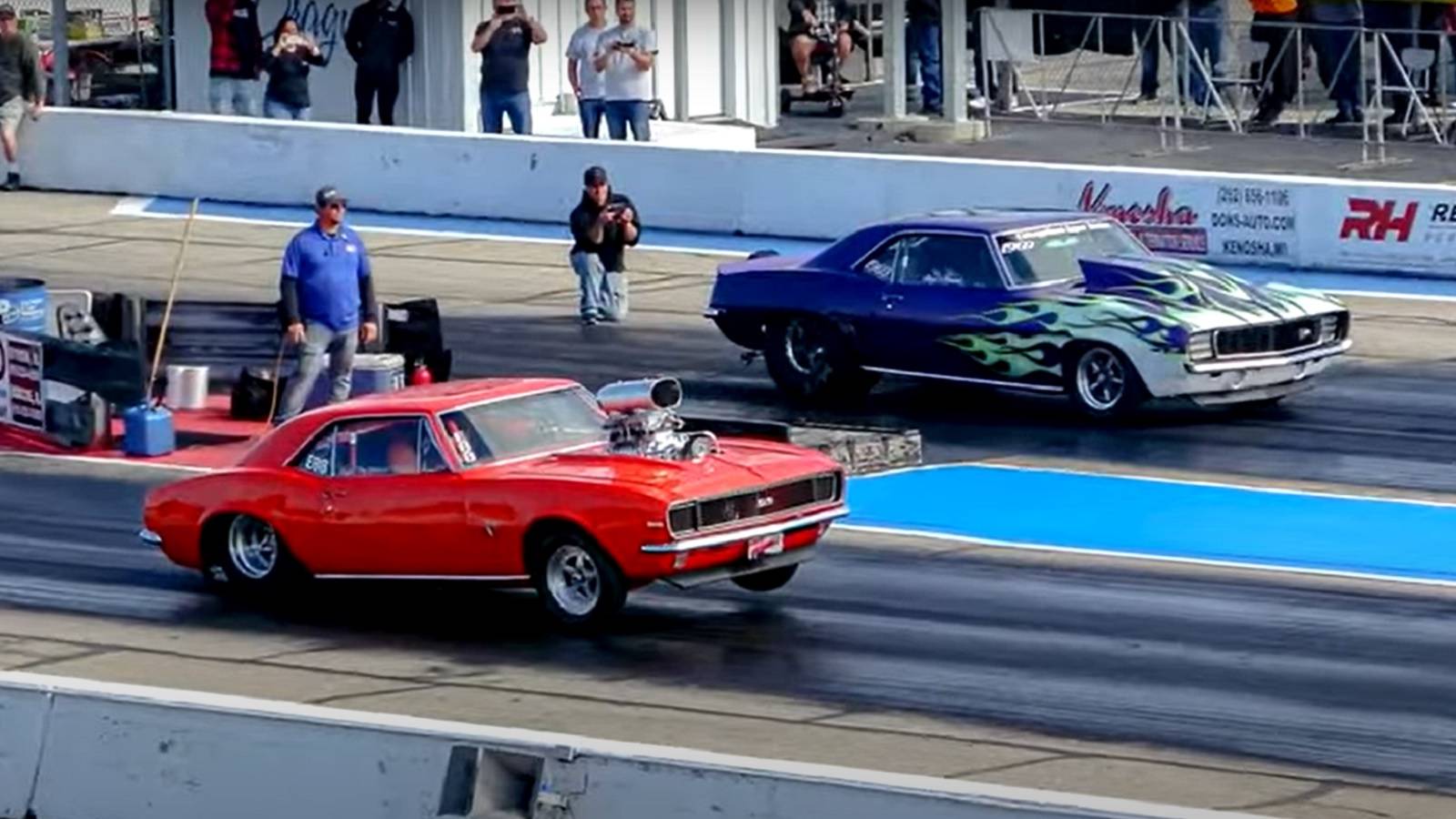 Watch These Classic Chevrolet Camaros Tear It Up At The Drag Strip