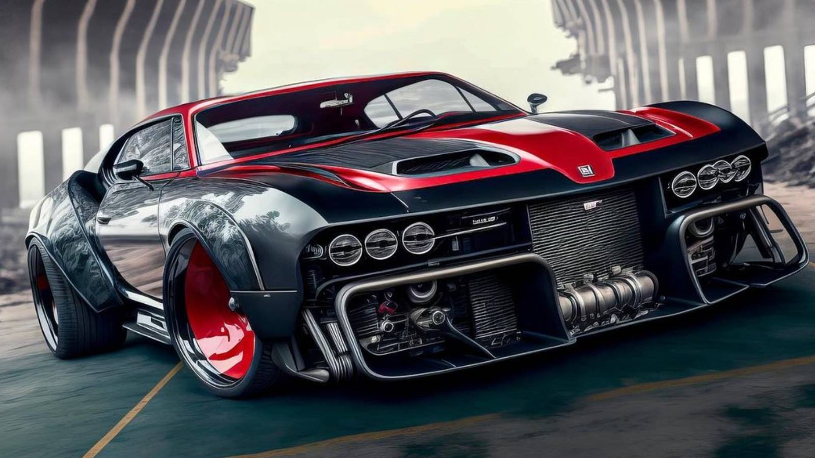 These Cyberpunk Inspired Bugatti Chiron Muscle Cars Are Unreal