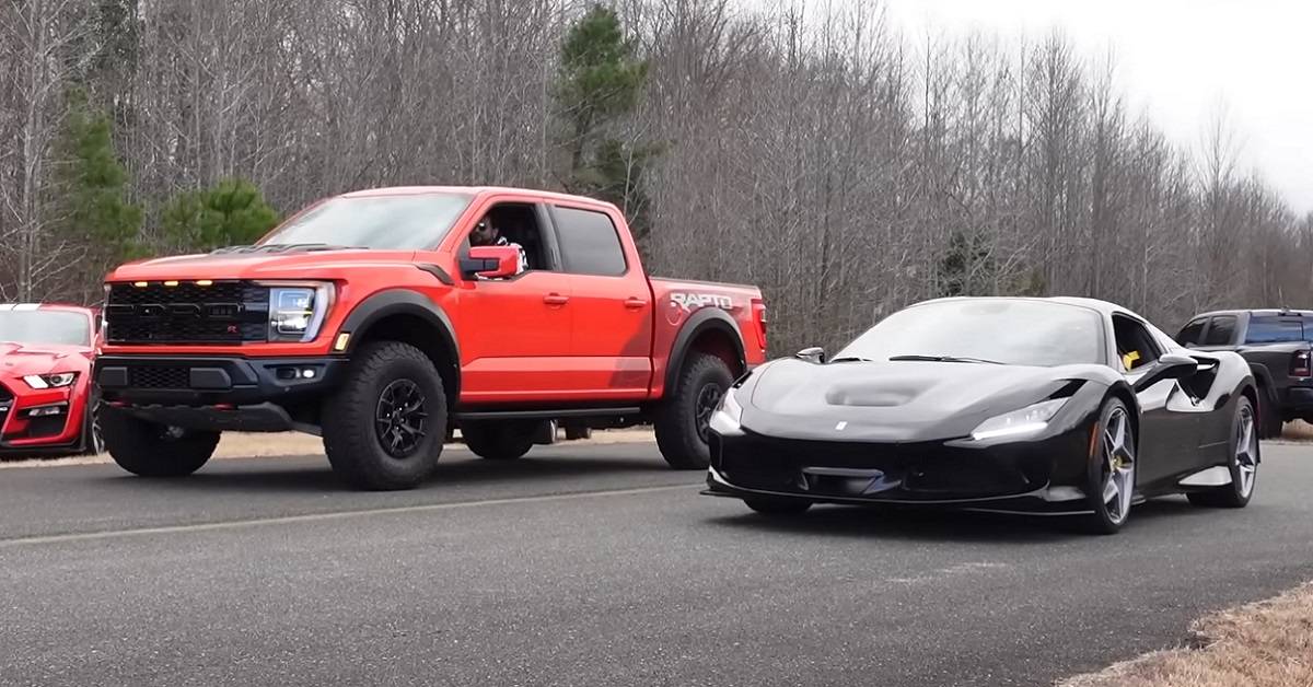 A Ford F-150 Raptor R Makes A Ferrari F8 Tributo Sweat In This Epic ...