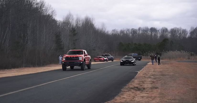 A Ford F-150 Raptor R Makes A Ferrari F8 Tributo Sweat In This Epic ...