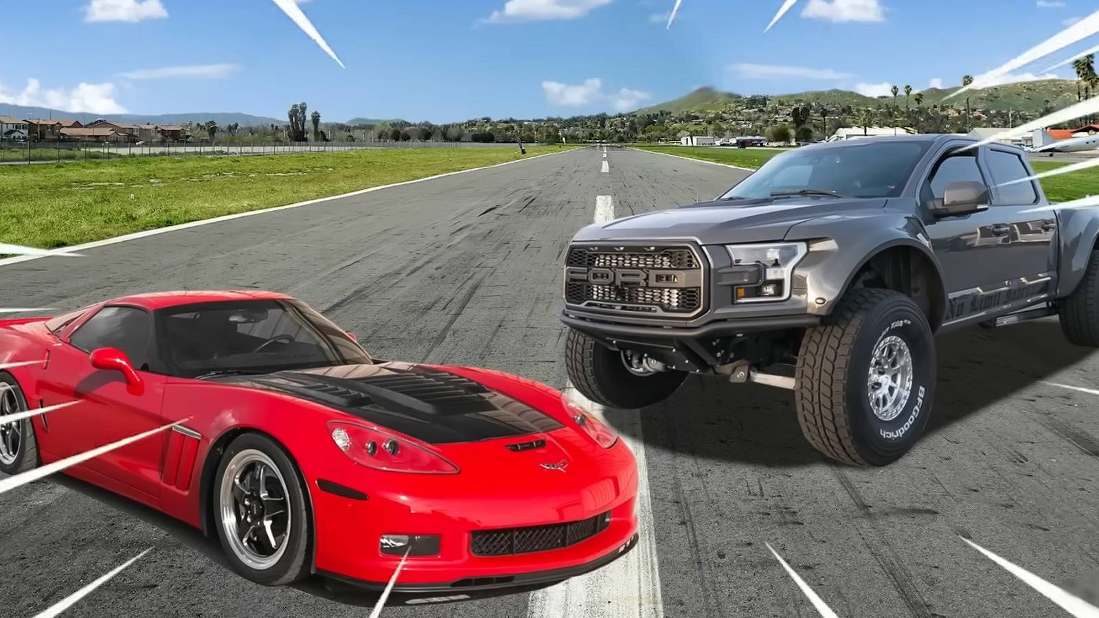This Chevrolet Corvette Grand Sport Takes On The Ford Raptor R At The Strip
