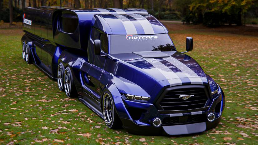 Our Digital Rendering Turns The Ford Mustang Into The Semi-Truck We ...