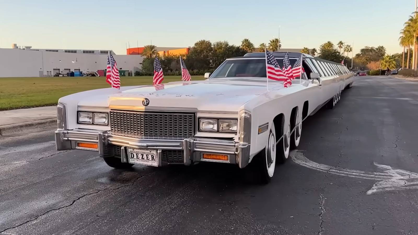 100-Foot Long Limo Offers Luxurious Amenities, Including Helipad And Pool