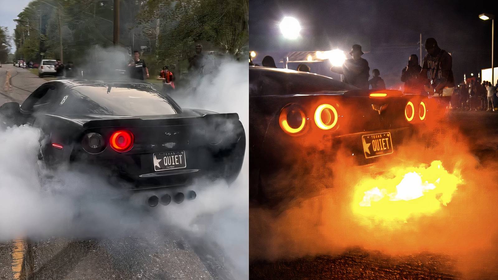 Longest Corvette C6 Z06 Burnout Left The Asphalt On Fire