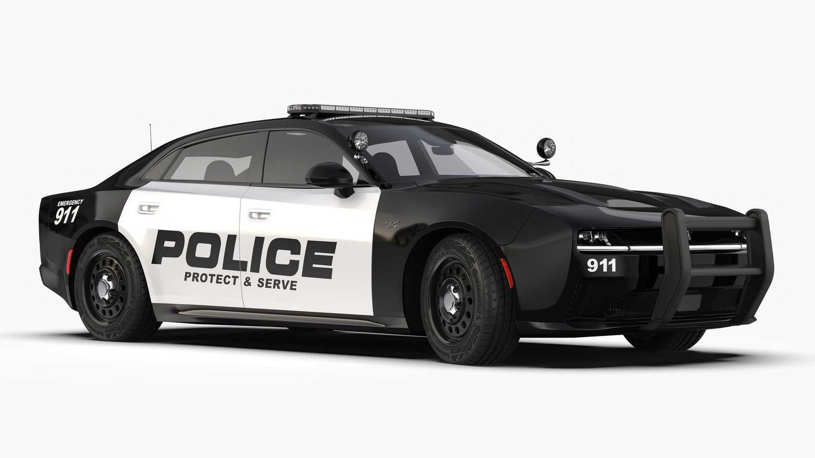 Dodge Charger Daytona EV Police Pursuit Vehicle Render