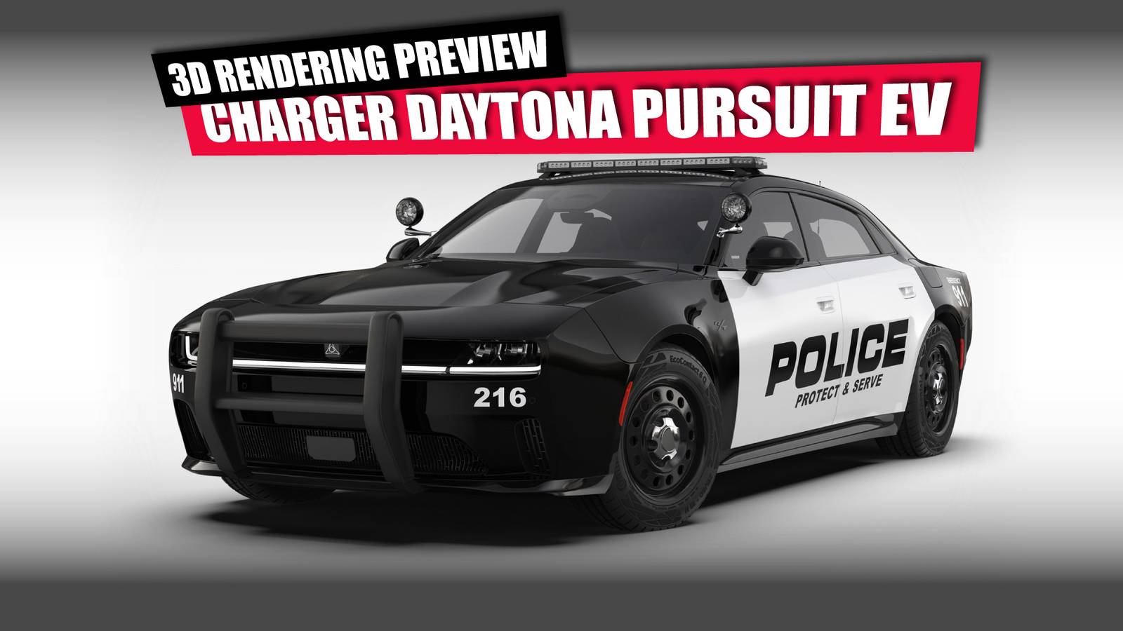 Dodge Charger Daytona EV Police Pursuit Vehicle Render