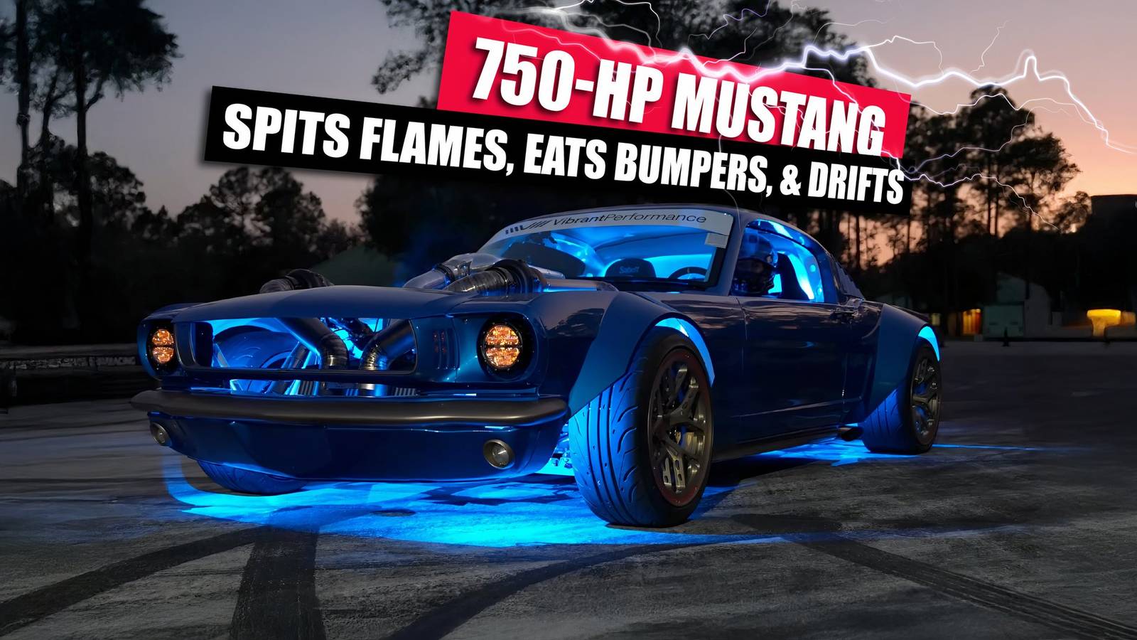 750-HP Mustang Spits Flames, Eats Bumpers, And Drifts