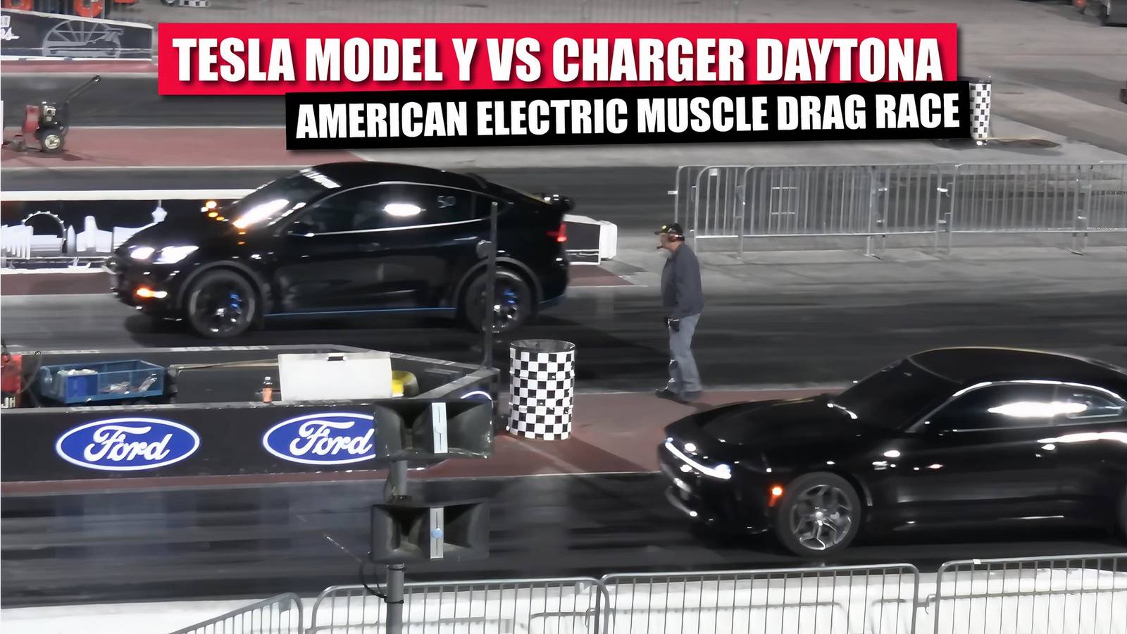 Tesla Model Y vs. Charger Daytona: Epic American Electric Muscle Drag Race