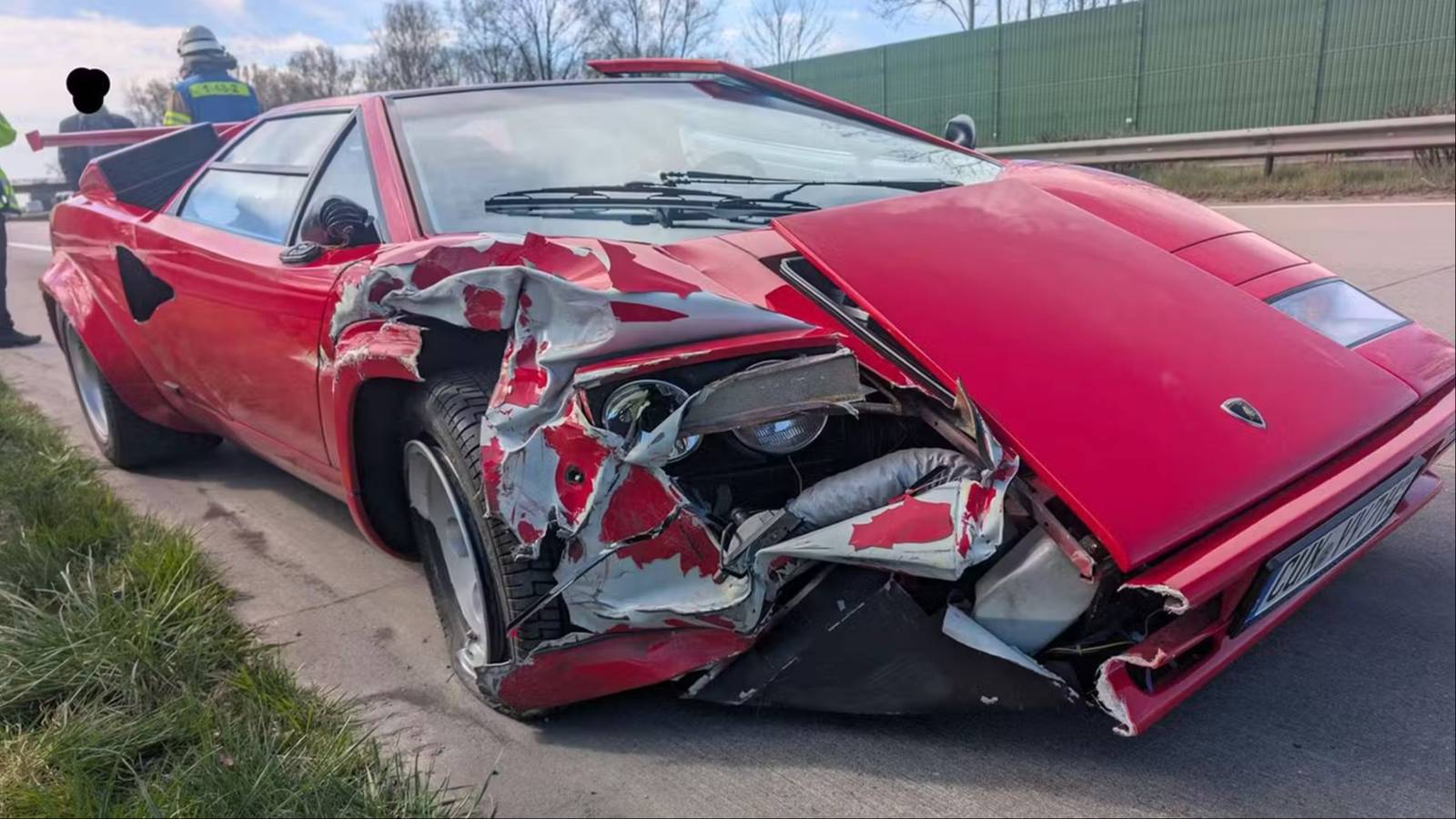 83-Year-Old Puts His Lamborghini Countach Into A Wall In Germany