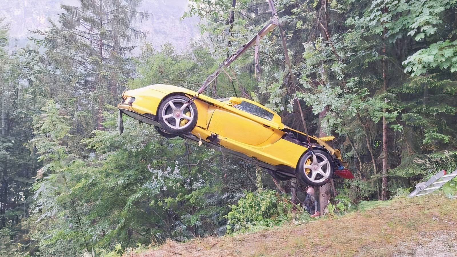 Supercar Crash Leaves Iconic Porsche Stuck Between Trees