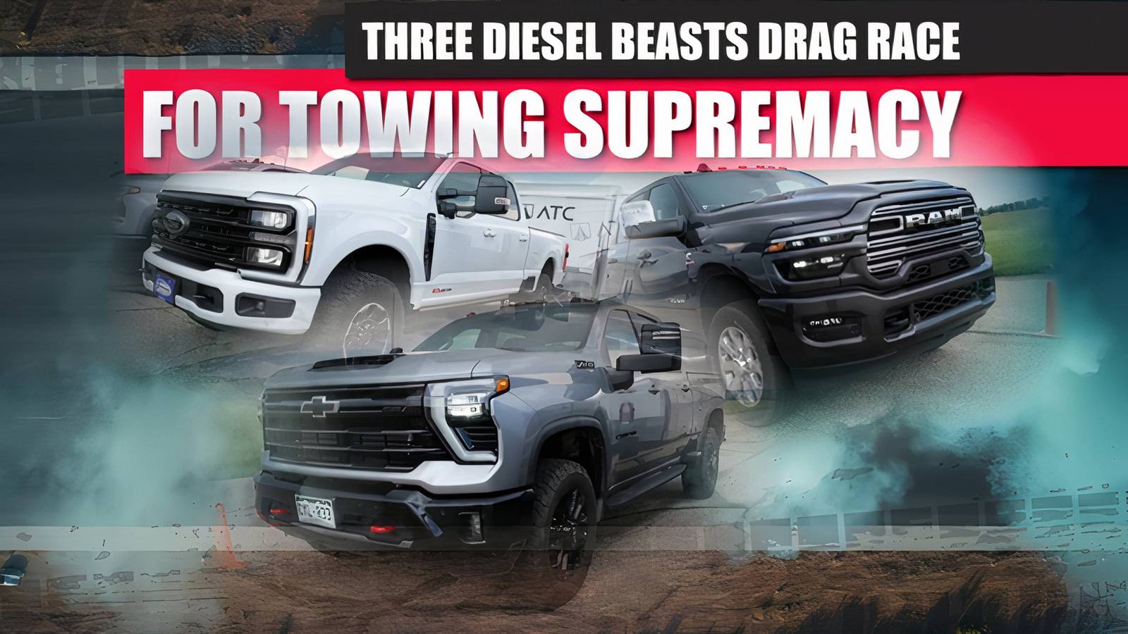 Three Diesel Monsters Drag Race For The Trailering Quarter-mile Crown