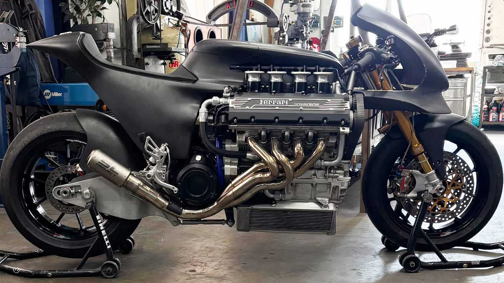 Ferrari V8 Motorcycle Build Is the Craziest Engine Swap Yet