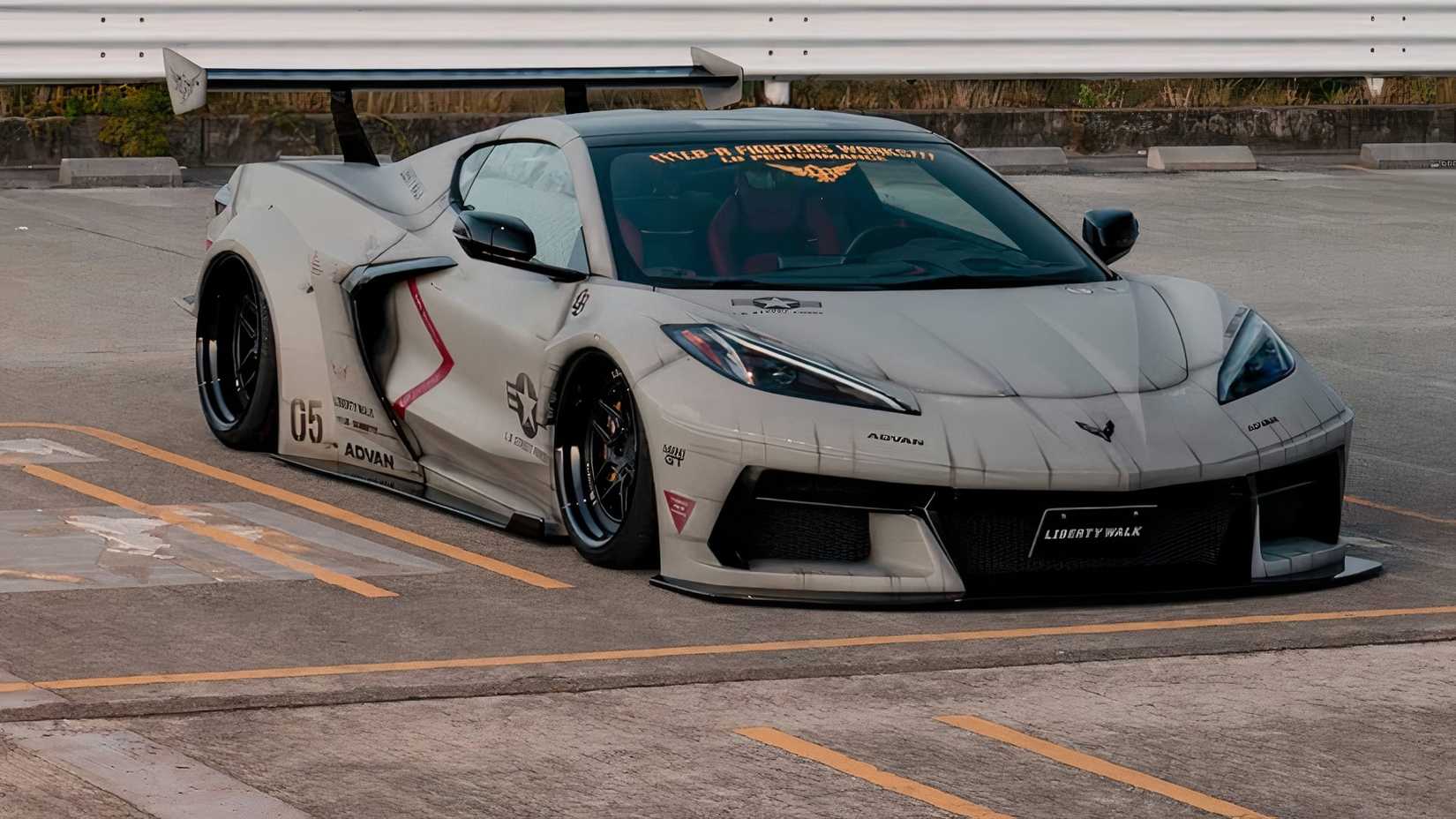 Widebody Glory: Liberty Walk Drops Fighter Jet-Inspired C8 Corvette