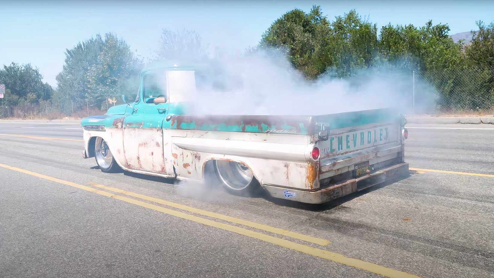 1959 Chevrolet Apache Patina Truck Has 500 HP LS V8, Bagged Suspension