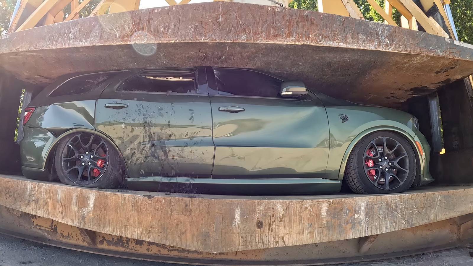 Louisville Police Crush Dodge Durango Hellcat Seized For Street Racing