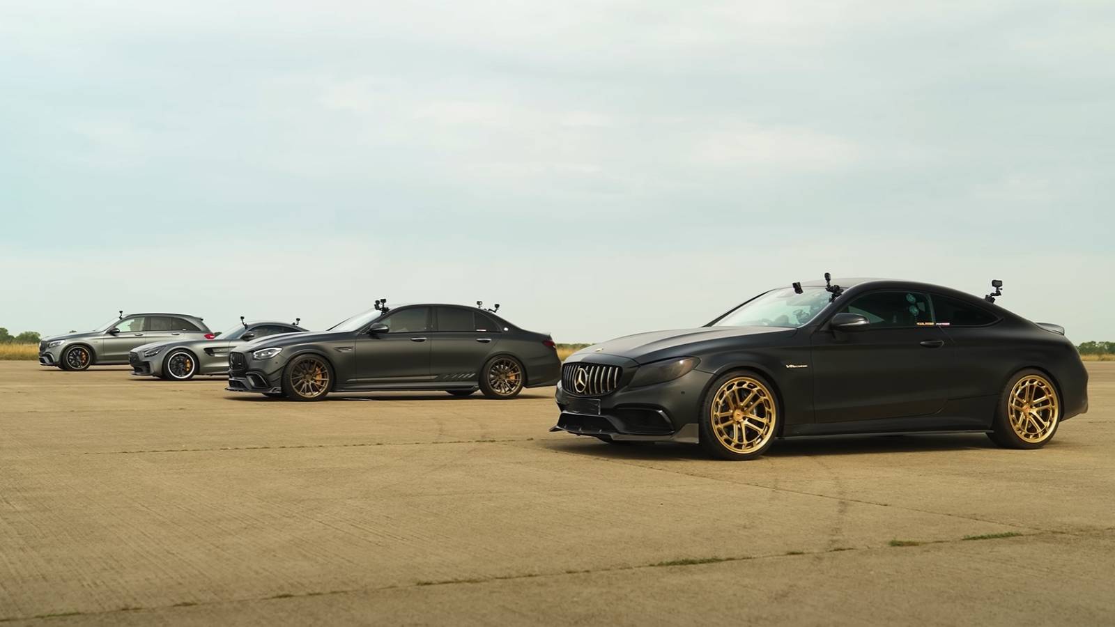 Four Modified Mercedes-AMG Vehicles Face Off At The Drag Strip