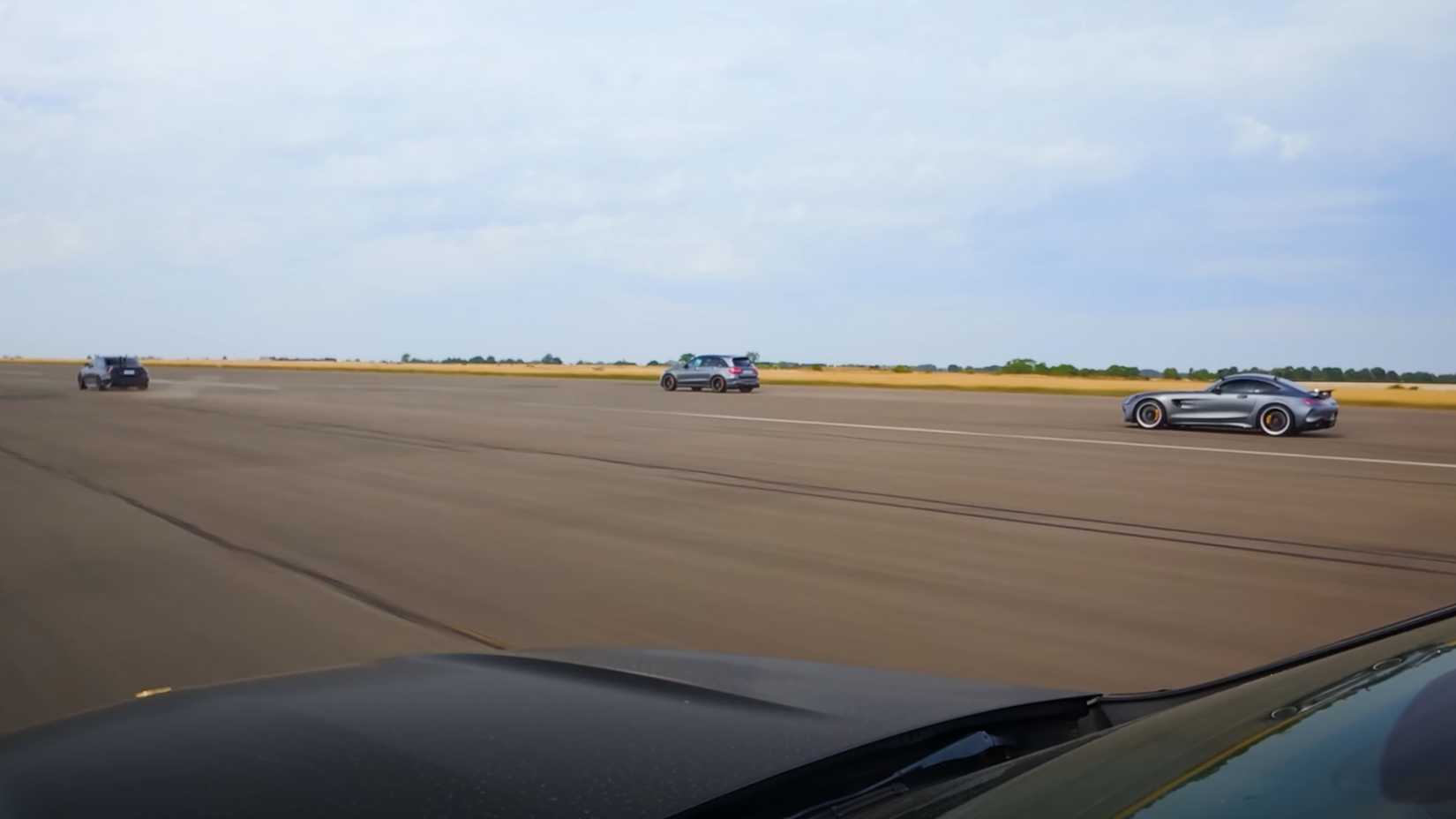 Four Modified Mercedes-AMG Vehicles Face Off At The Drag Strip