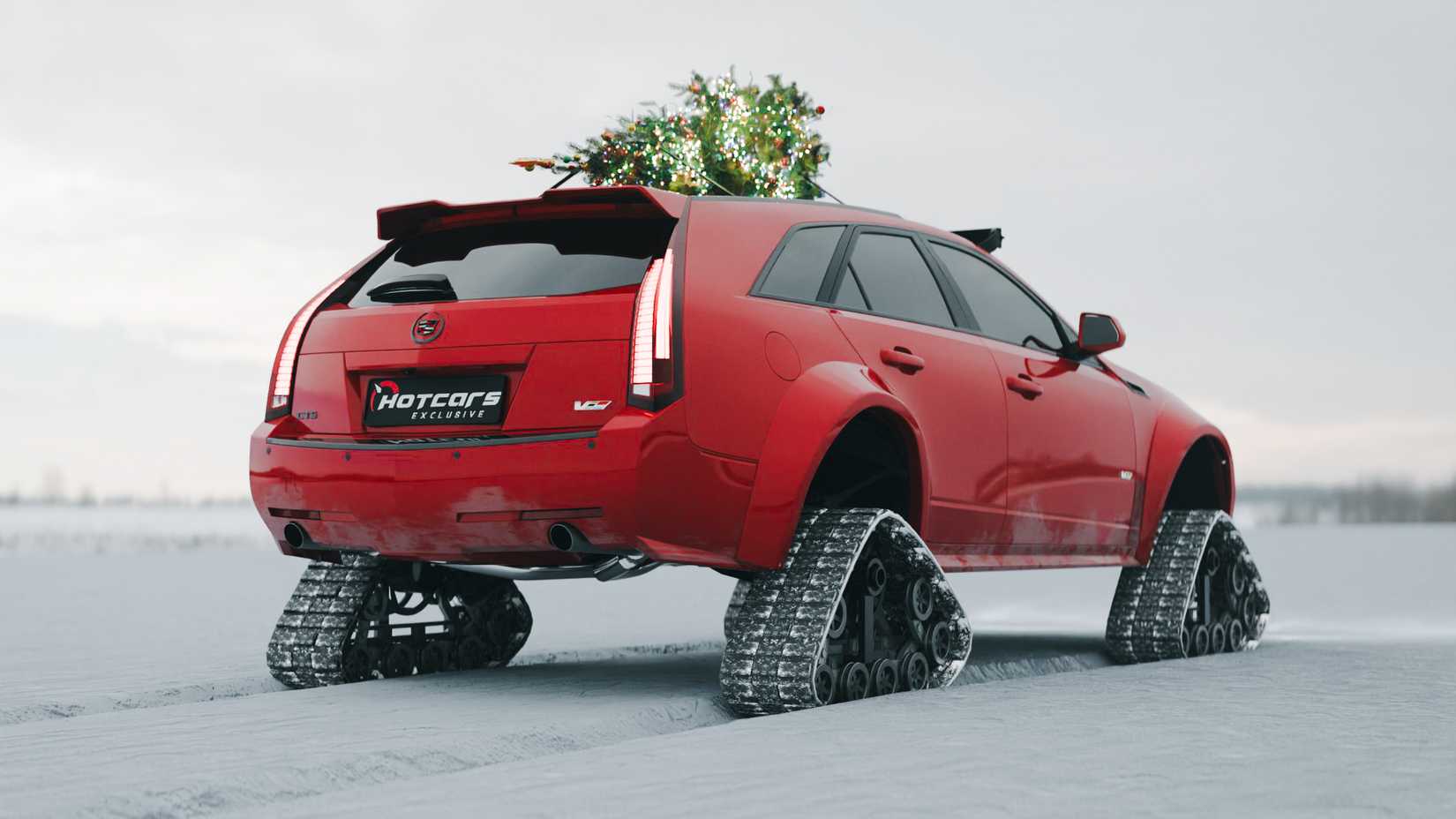 Tracked Cadillac CTS-V Wagon Render Shows The Ultimate High-Performance ...