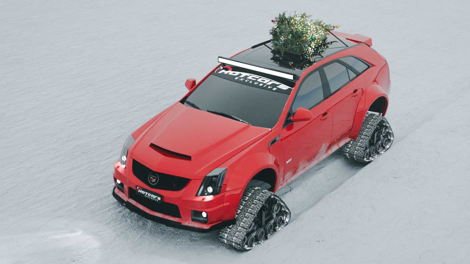 Tracked Cadillac CTS-V Wagon Render Shows The Ultimate High-Performance ...
