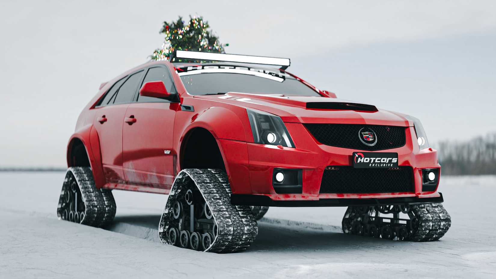 Tracked Cadillac CTS-V Wagon Render Shows The Ultimate High-Performance ...