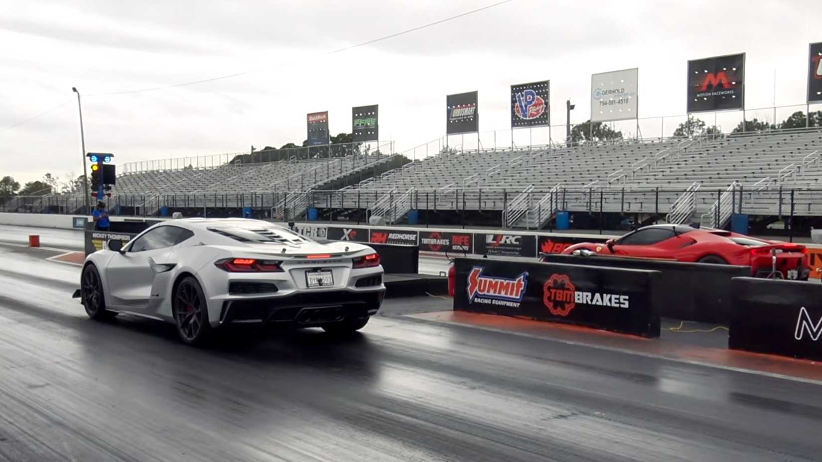 Chevrolet Corvette ZR1 Versus A Ferrari SF90 In A Quarter Mile Battle