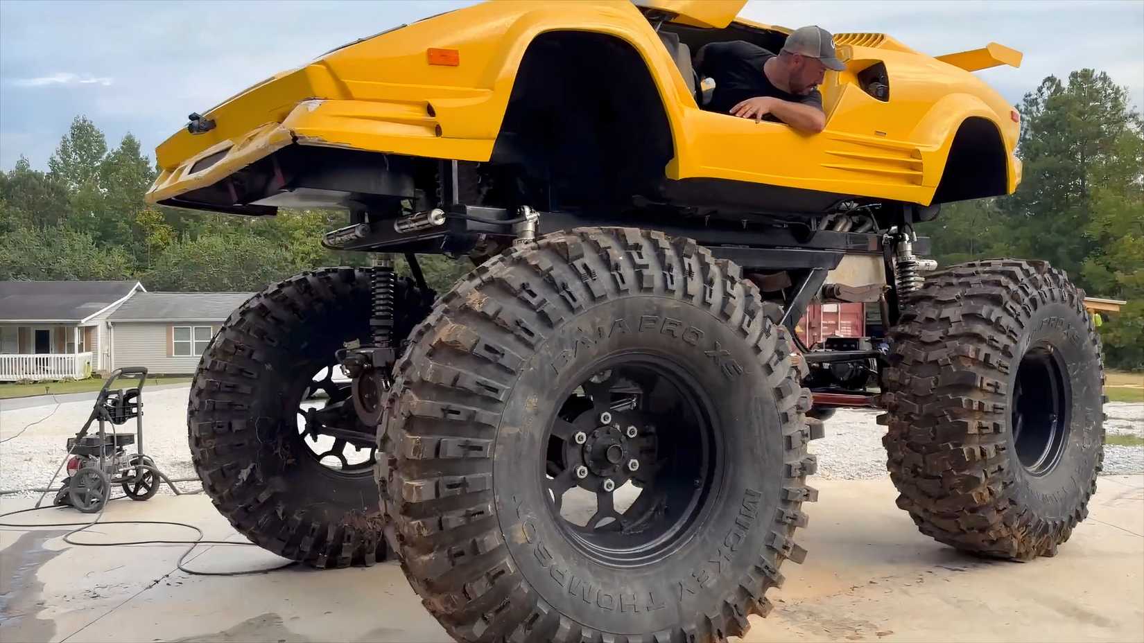 Lamborghini Countach Monster Truck Built With A Small Block Chevy V8