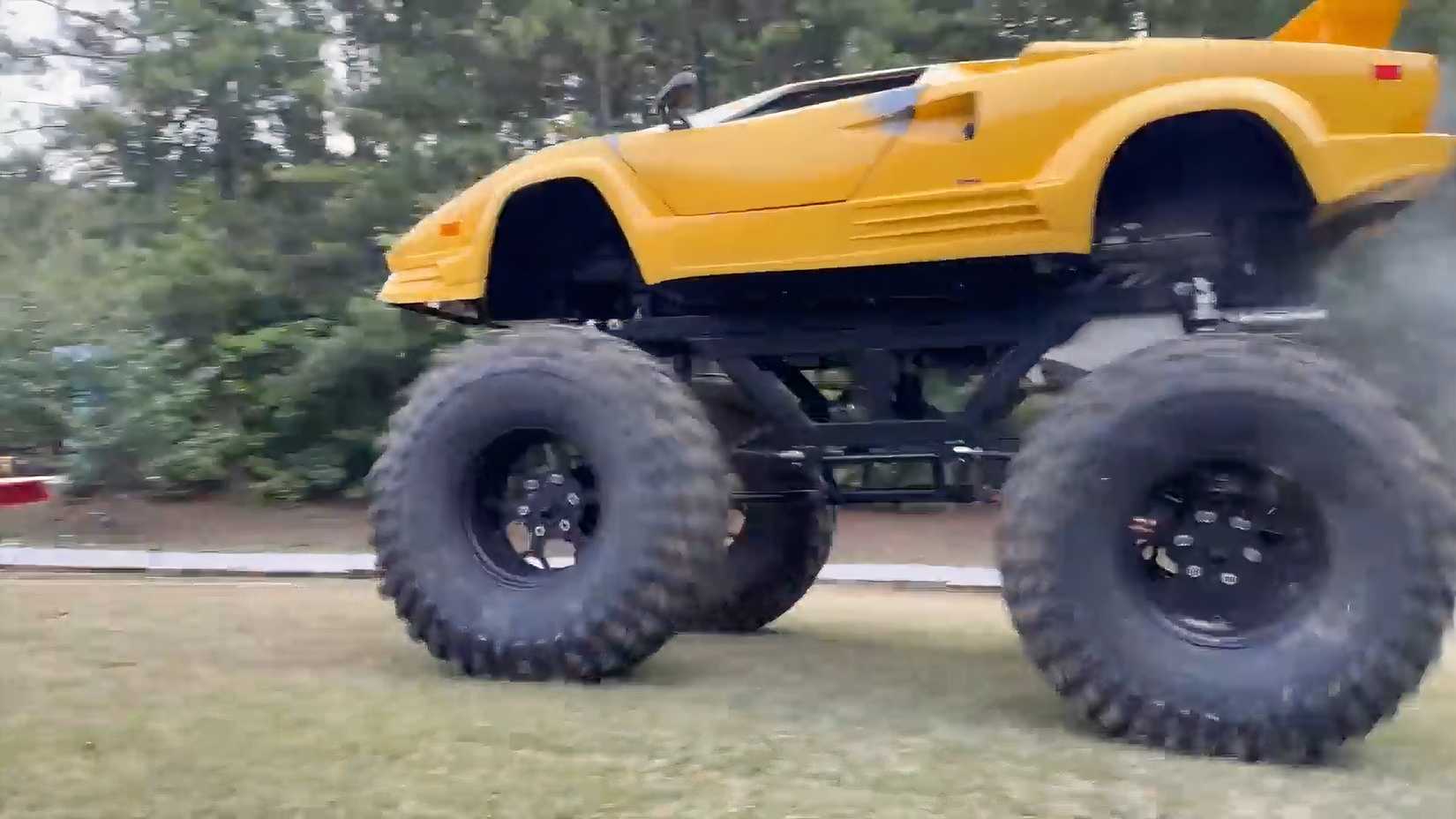Lamborghini Countach Monster Truck Built With A Small Block Chevy V8